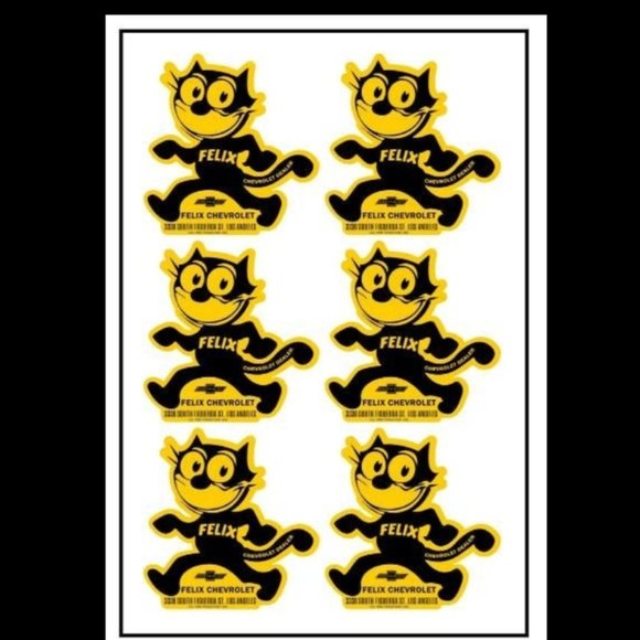 Design | Chevy Chevrolet Felix The Cat Retro Classic Laminated Stickers ...